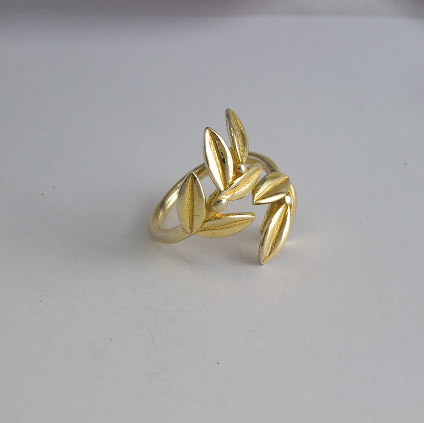 Olive leaf Silver Goldplated ring, laurel ring, Greek ring, Greek ...